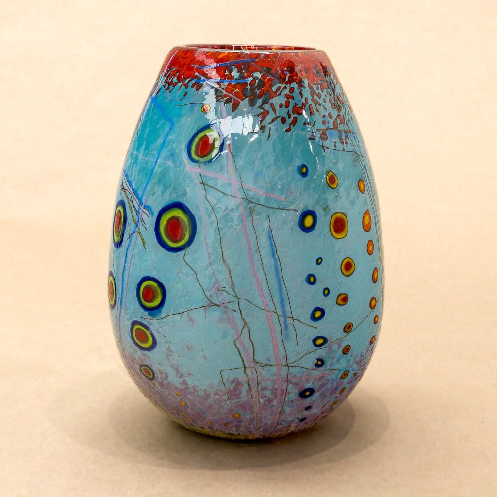 Murrini Vase | 9" x 6" x 6" by Darren Petersen - West End Gallery