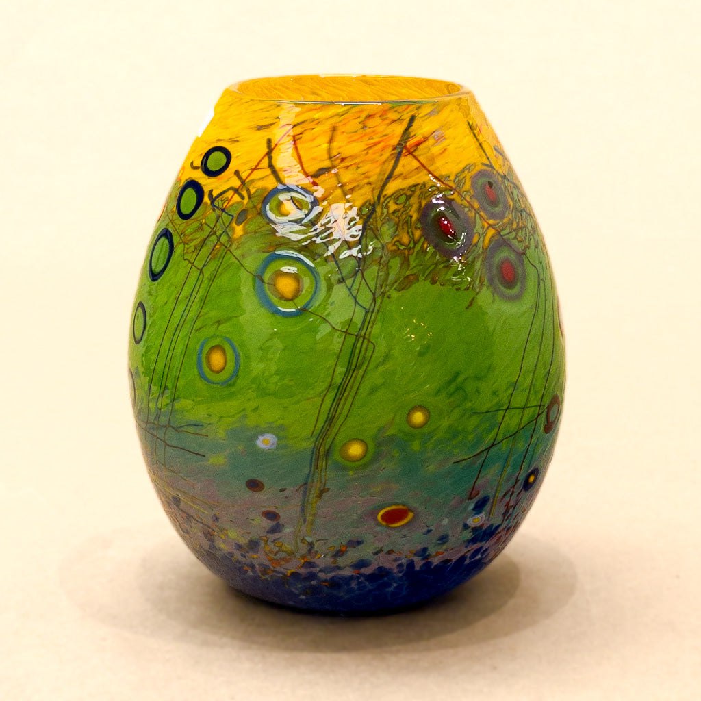 Murrini Vase | 7" x 5" x 5" by Darren Petersen - West End Gallery