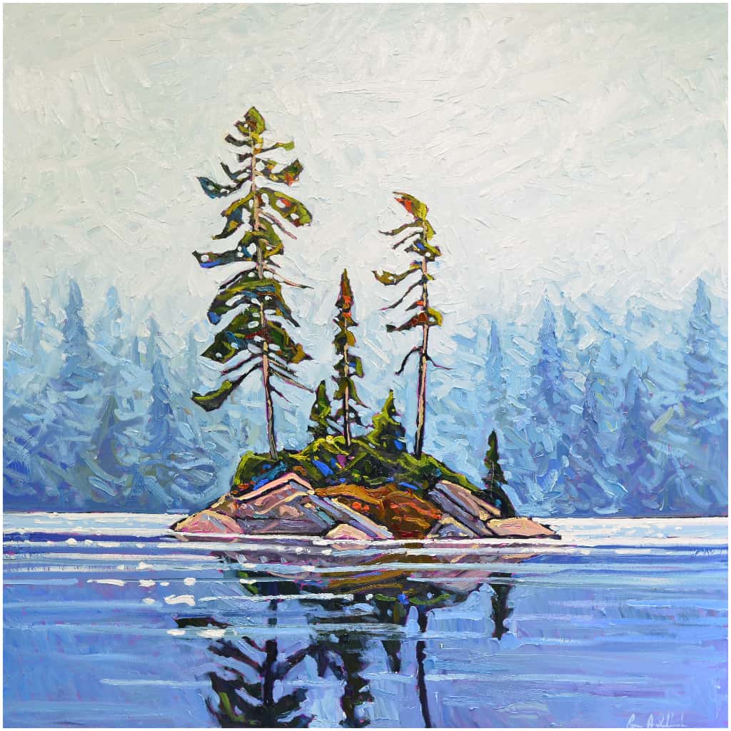 Tom Thompson Lake at Dawn | 48" x 48" by Ryan Sobkovich - West End Gallery