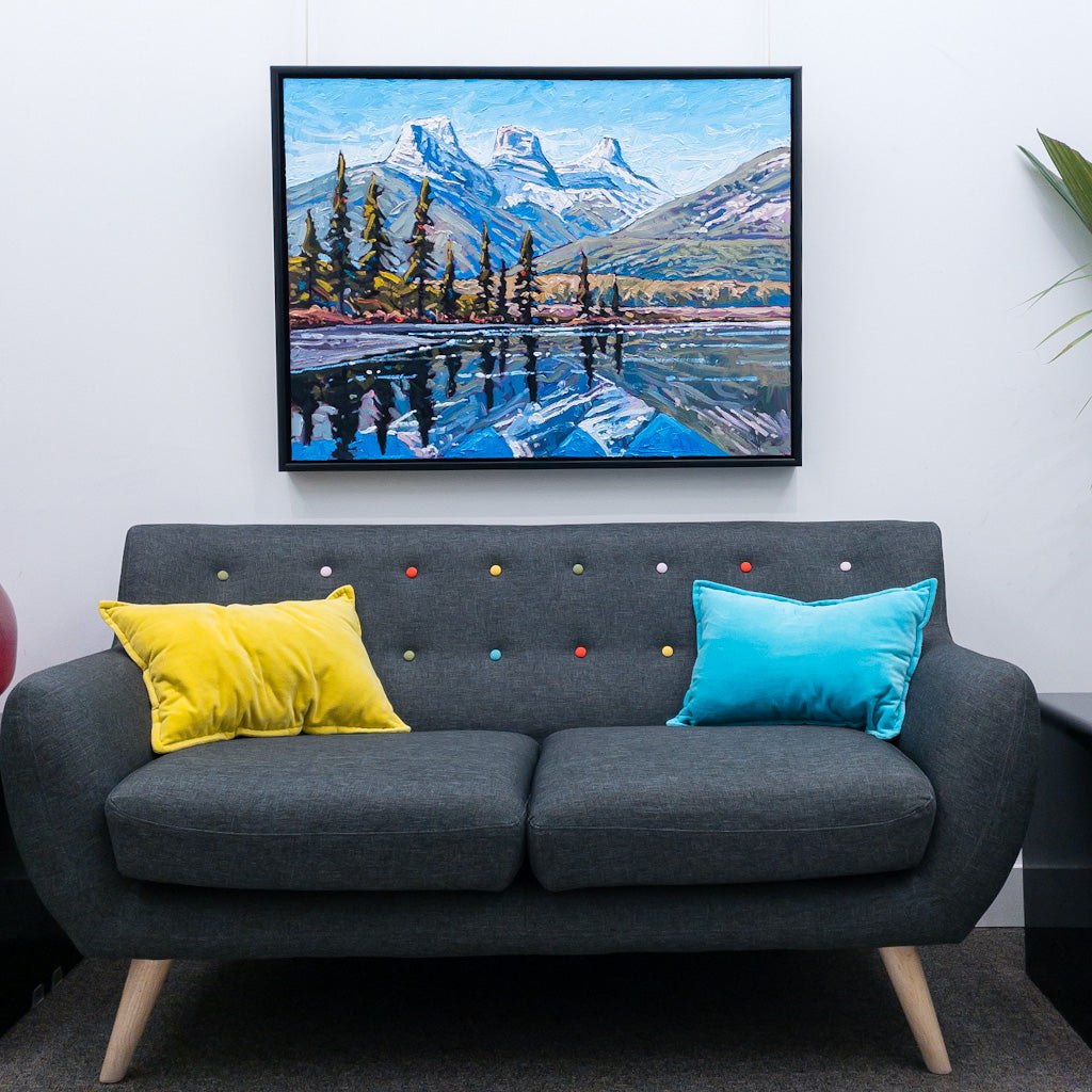 Three Sisters Peaks, Canmore | 30" x 40" by Ryan Sobkovich - West End ...